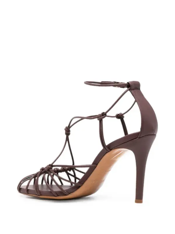 FORTE_FORTE Leather High Heel Sandals With Knot Detailing