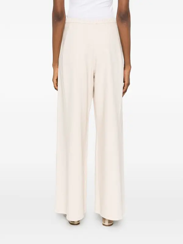 FORTE_FORTE Off-white Cotton Wide-leg Trousers - Multicolor