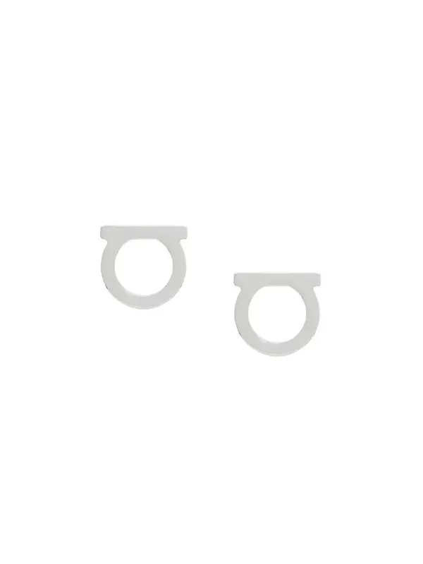 FERRAGAMO Silver-tone Gancio Stud Earrings - Multicolor