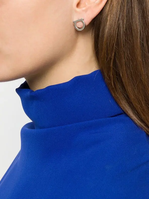 FERRAGAMO Silver-tone Gancio Stud Earrings - Multicolor