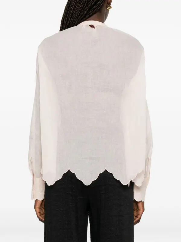 FORTE_FORTE Embroidered Cotton Shirt With Crystal Floral Detail - Multicolor