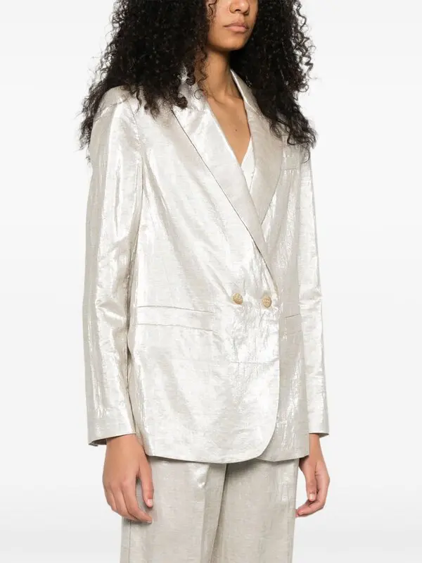 FORTE_FORTE Linen Double-breasted Jacket - Multicolor