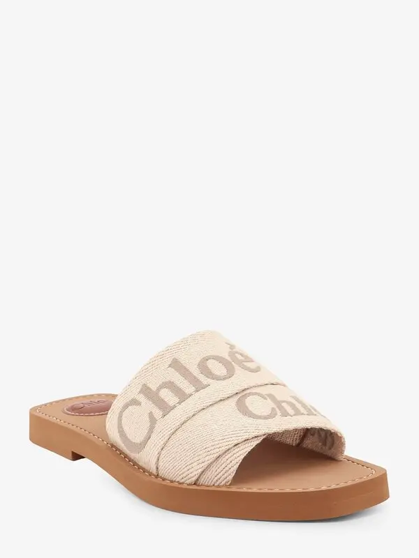 Chloé Woody Linen Sandals - Multicolor