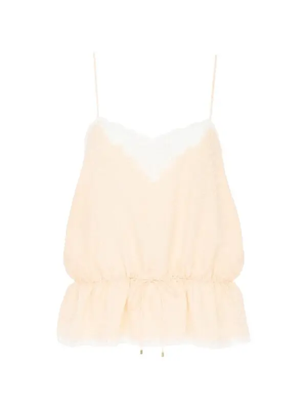 Chloé Jacquard Lace Trim Camisole - Multicolor