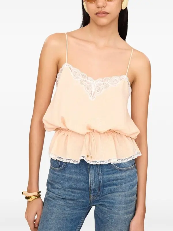 Chloé Jacquard Lace Trim Camisole - Multicolor