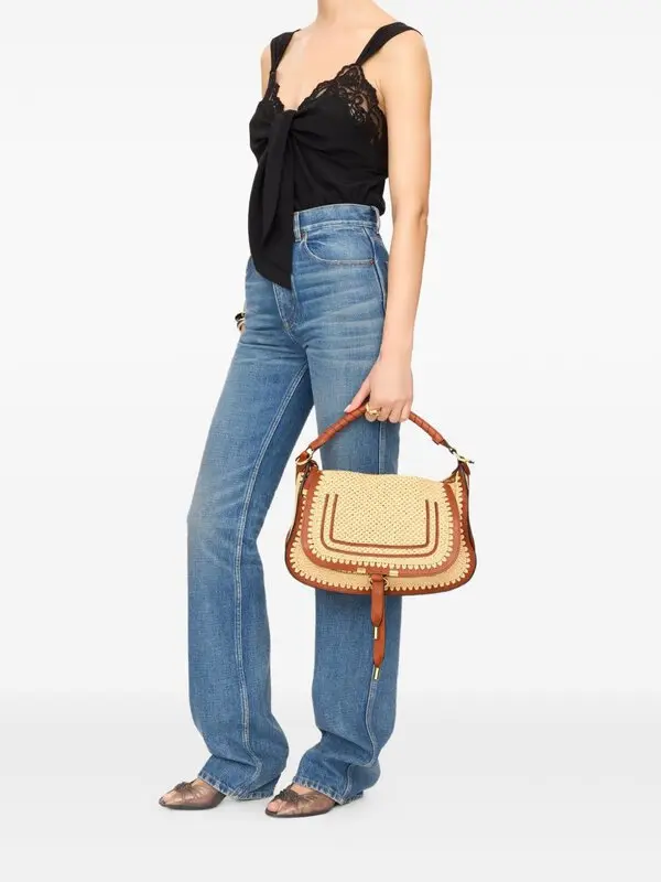Chloé Marcie Small Rafia Shoulder Bag