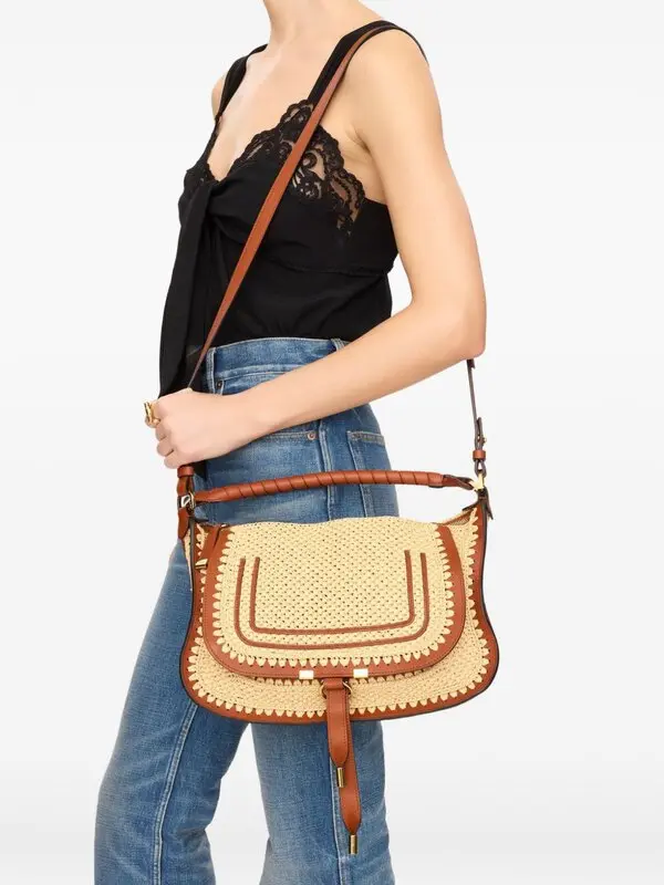 Chloé Marcie Small Raffia Shoulder Bag - Multicolor