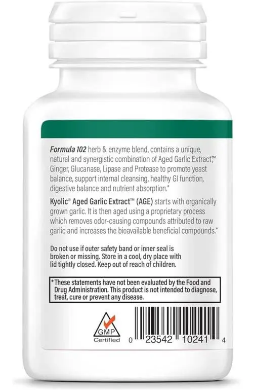 KYOLIC Aged Garlic Extract Formula 102, Cleanse & Digestion, Ginger And Enzyme Complex