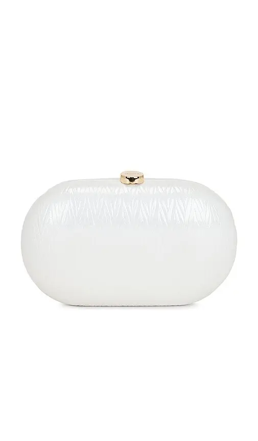 OLGA BERG Izza Oval Clutch - Ivory
