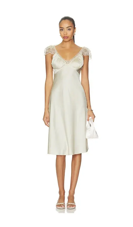 Lpa Audri Dress With Lace Trim - Ivory