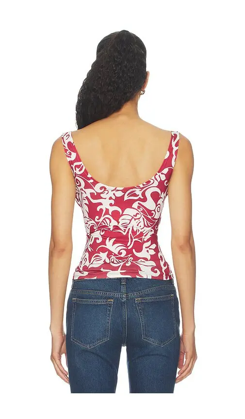 Miaou Lani Top In Printed Stretch Jersey
