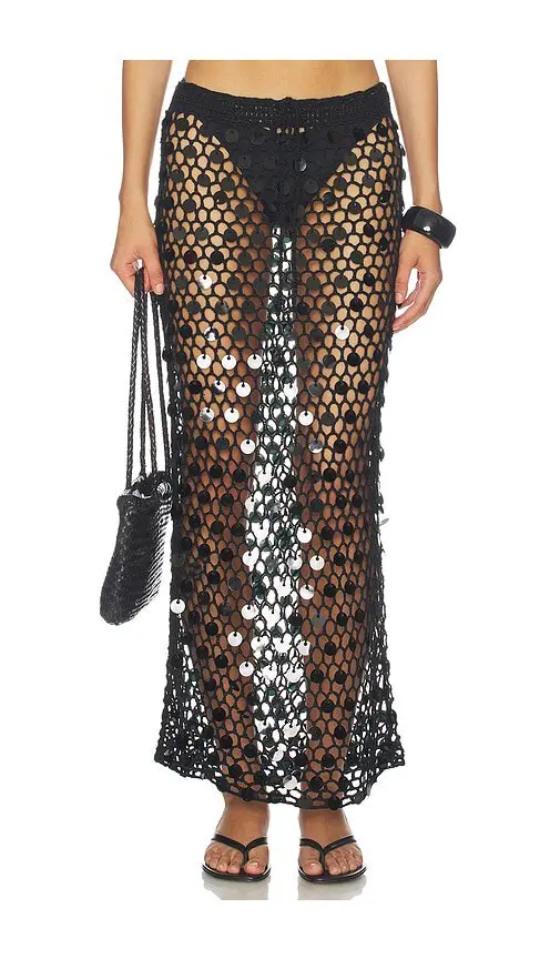 Superdown Dinah Crochet Maxi Skirt - Black