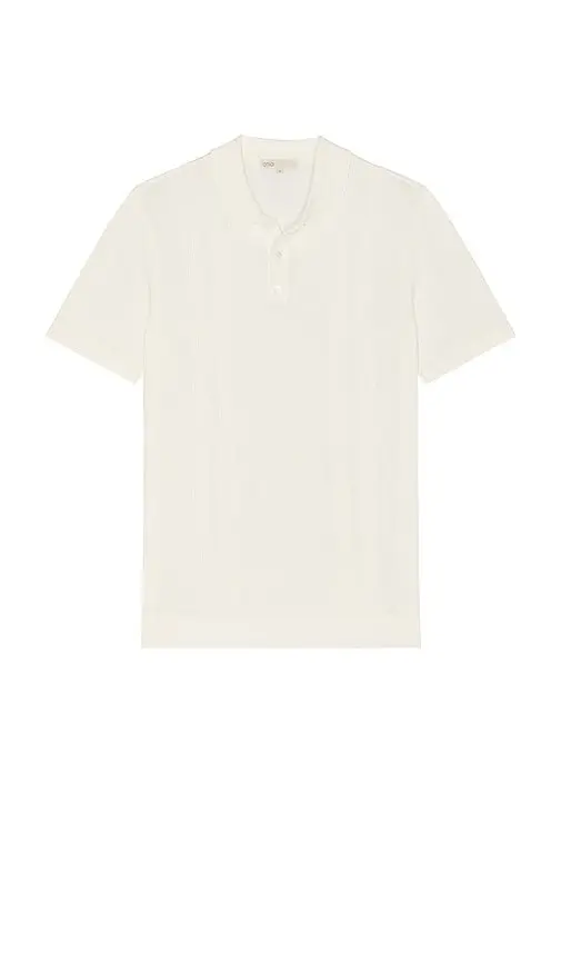 Onia Silk Ribbed Knit Polo Shirt In . Also - Ivory