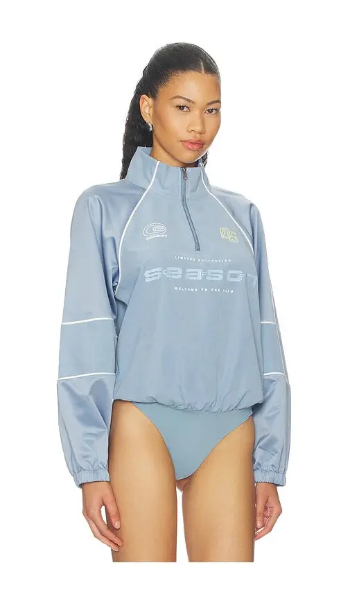 OFF SEASON Collared Quarter Zip Bodysuit