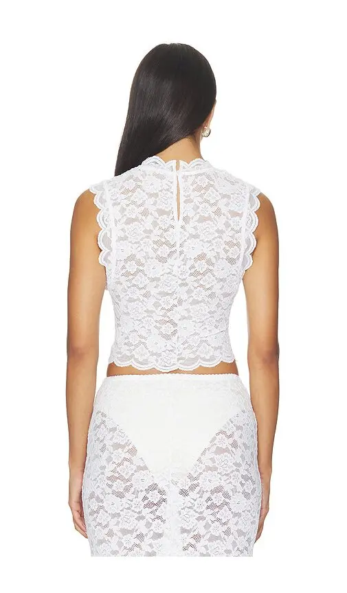 Nbd Lace Cropped Top With Scalloped Trim