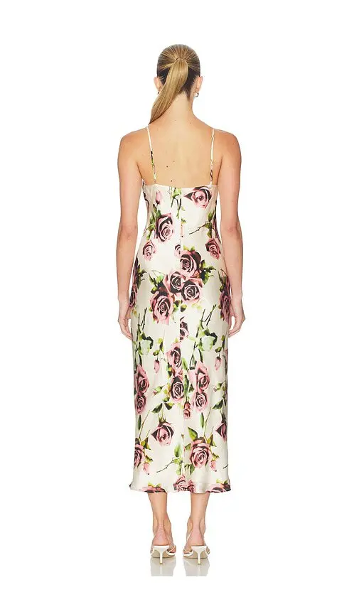 L'Agence Seridie Midi Slip Dress - Cream