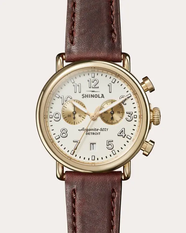 Shinola Runwell 41mm Two-eye Chronograph Watch - White