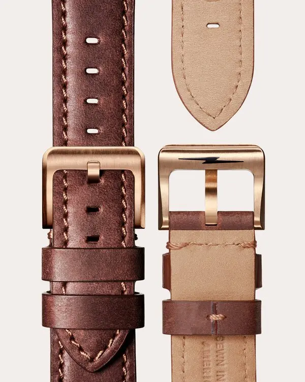 Shinola Bronze Monster 43mm Leather-strap Watch Set