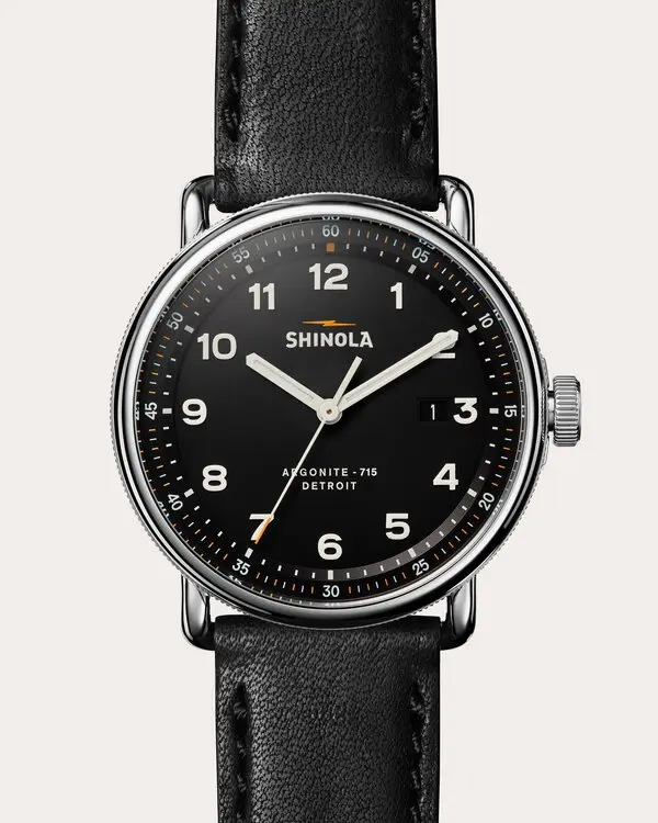 Shinola Stainless Steel Canfield C56 43mm Leather-strap Watch