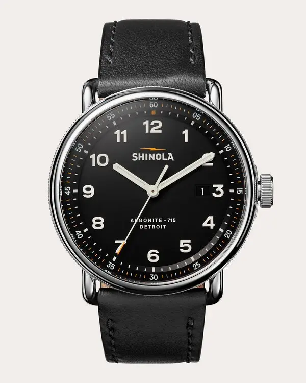 Shinola Stainless Steel Canfield C56 43mm Leather-strap Watch