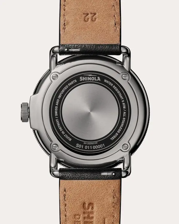 Shinola Stainless Steel Canfield C56 43mm Leather-strap Watch