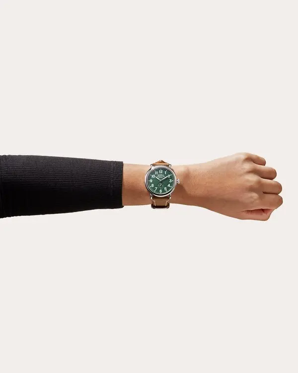 Shinola Runwell Stainless Steel And Leather Watch