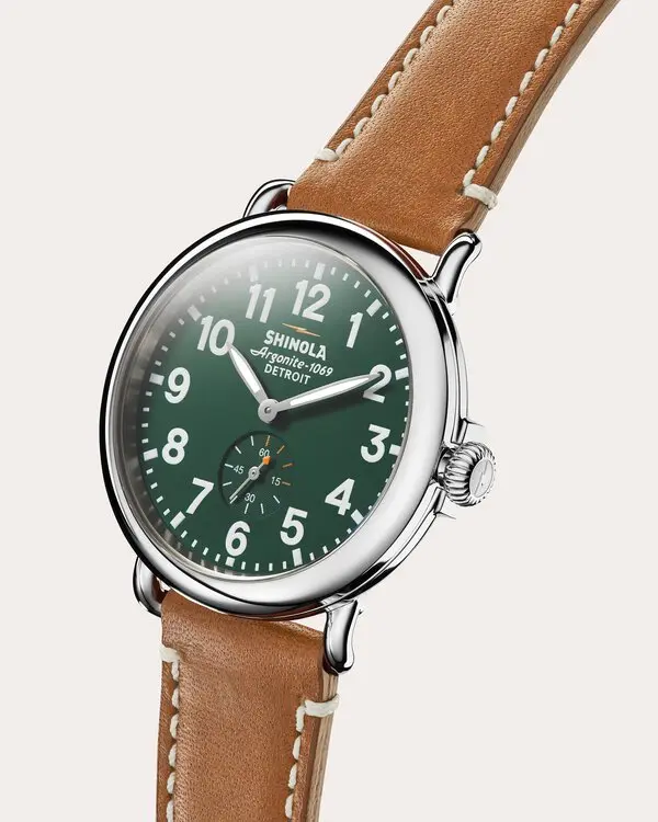 Shinola Runwell Stainless Steel And Leather Watch