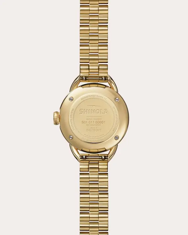 Shinola Runabout 25mm Goldtone Bracelet Watch