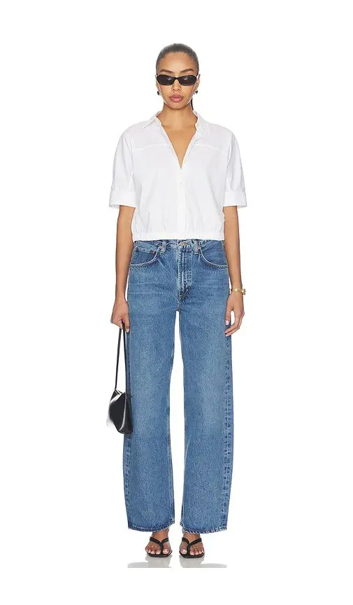 Theory Elasticized Hem Short Sleeve Shirt