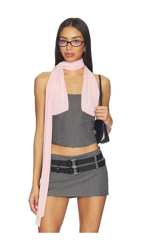 I.AM.GIA Devon Top With Contrast Scarf - Grey