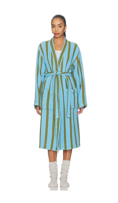 DUSEN DUSEN Waffle Bathrobe - Blue