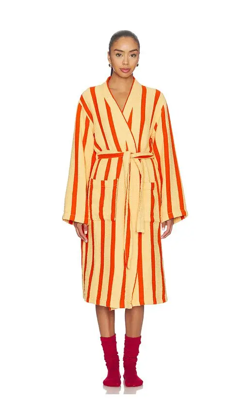 DUSEN DUSEN Waffle Bathrobe - Red