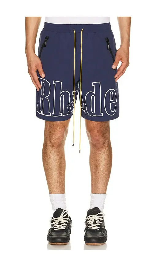 Rhude Logo Print Shorts - Brown