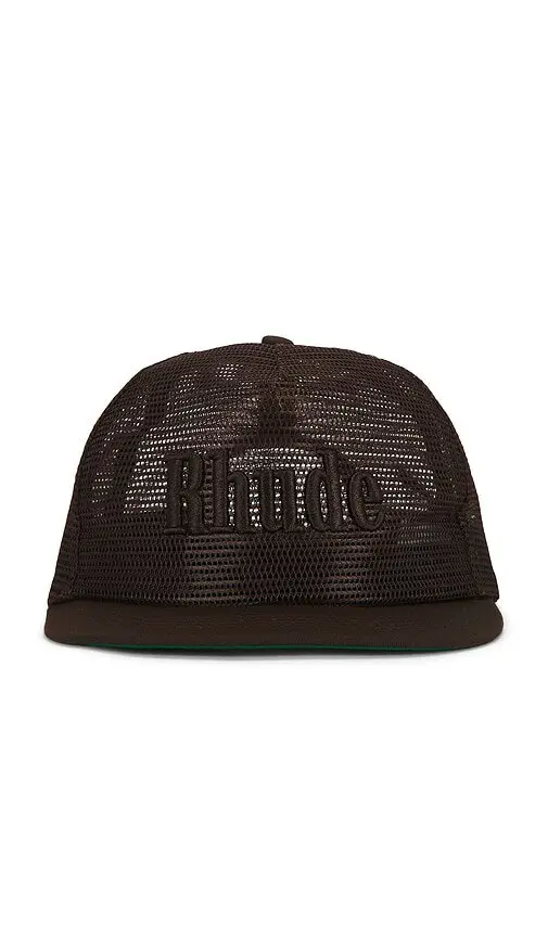 Rhude Logo Mesh Trucker Hat - Brown