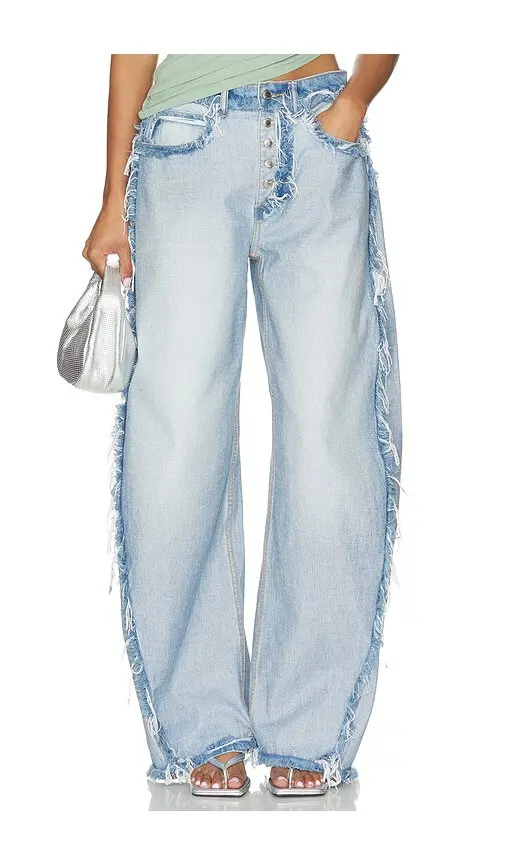 Alexander Wang Inverted Blow Up Jeans With Embossed Logo
