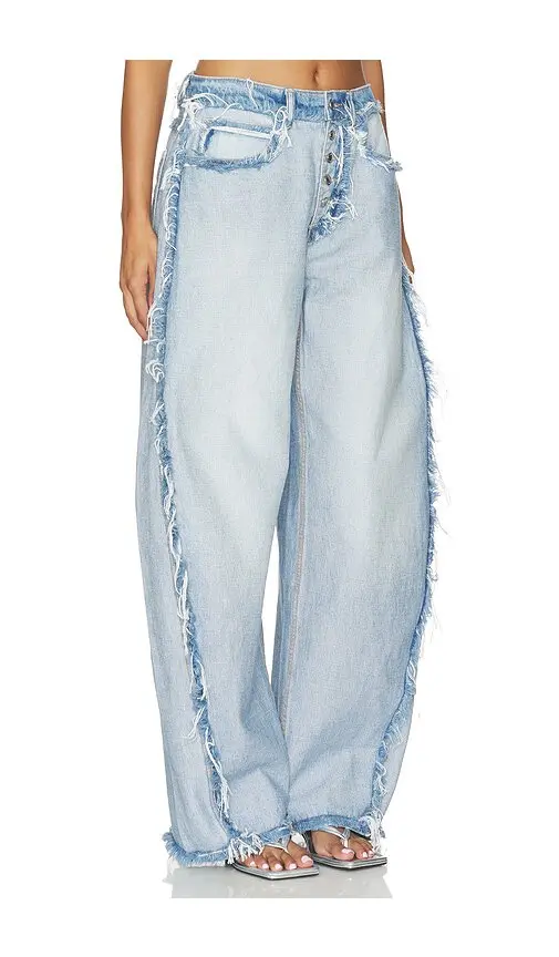 Alexander Wang Inverted Blow Up Jeans With Embossed Logo