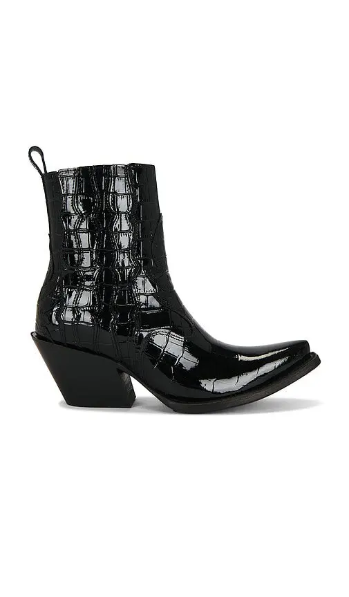 Ariat Jade Croc Effect Zip Up Stacked Heel Boots