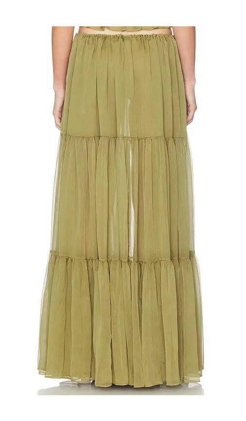 Arcina Ori Sabrina Tiered Maxi Skirt - Green