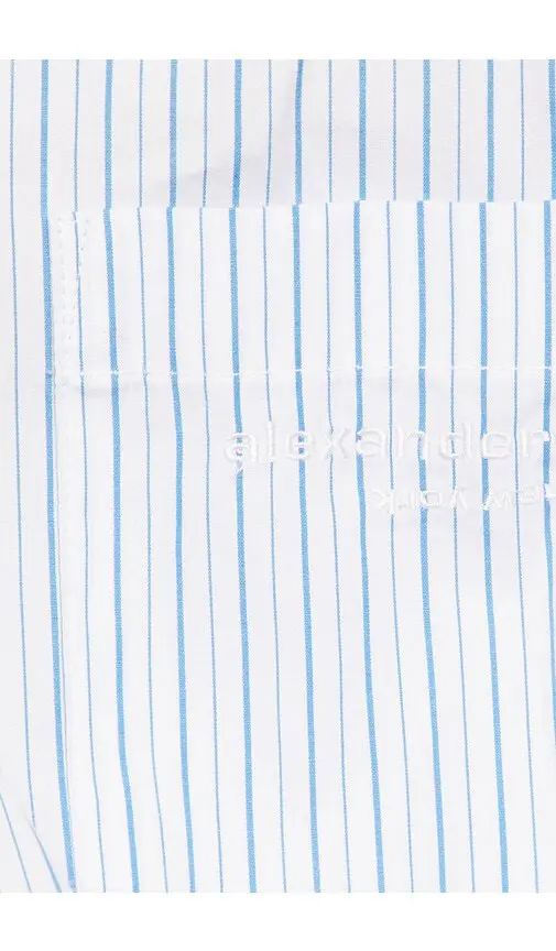 Alexander Wang Off Shoulder Striped Dress - Blue