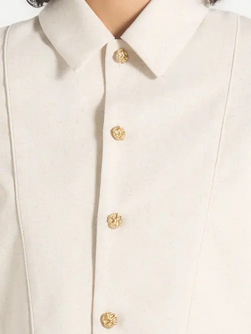 Manière De Voir Florine Linen Pintuck Shirt
