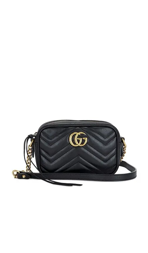 FWRD RENEW Gucci Mini Gg Marmont Shoulder Bag - Black