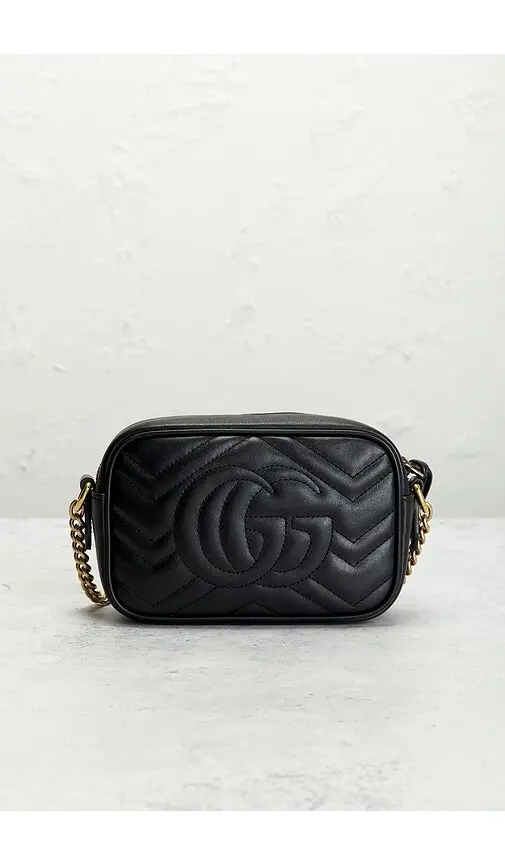 FWRD RENEW Gucci Mini Gg Marmont Shoulder Bag - Black