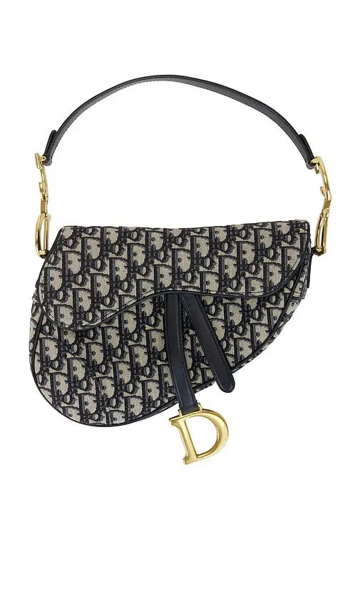 FWRD RENEW Dior Trotter Oblique Saddle Bag - Blue