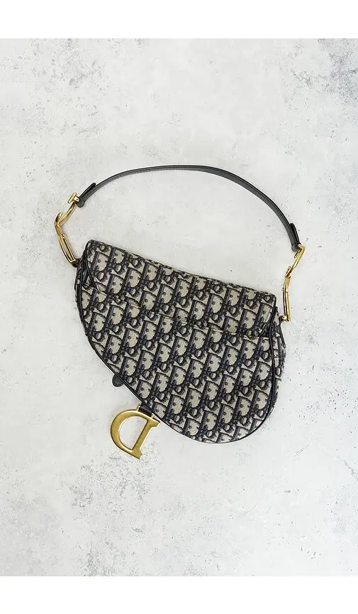 FWRD RENEW Dior Trotter Oblique Saddle Bag - Blue