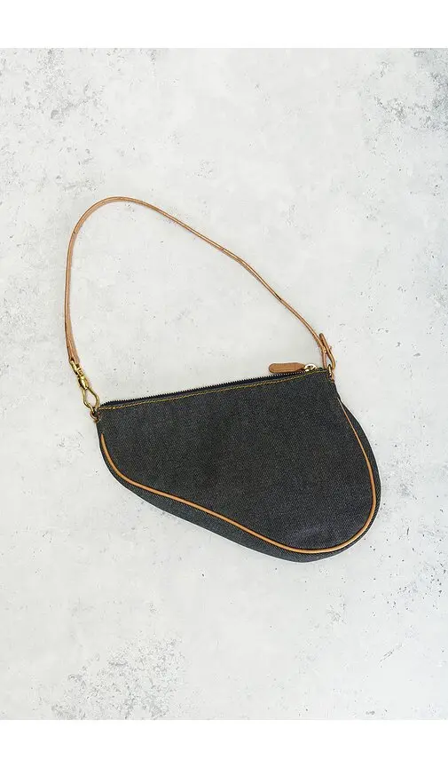 FWRD RENEW Dior Denim Pochette Saddle Bag