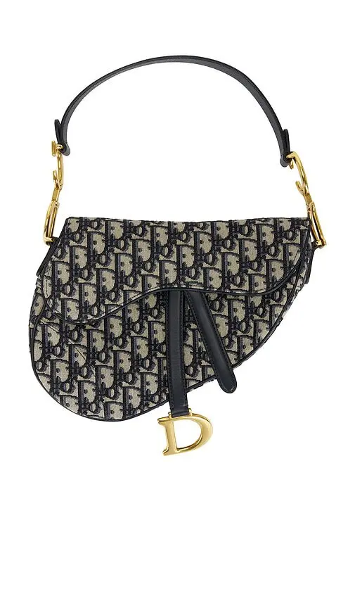 FWRD RENEW Dior Trotter Oblique Saddle Bag - Blue