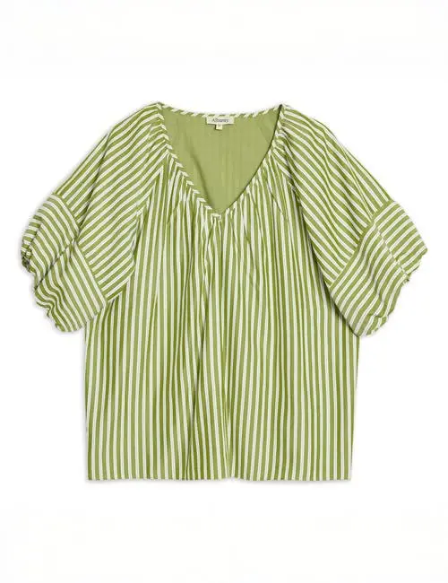 ALBARAY Stripe Lantern Top