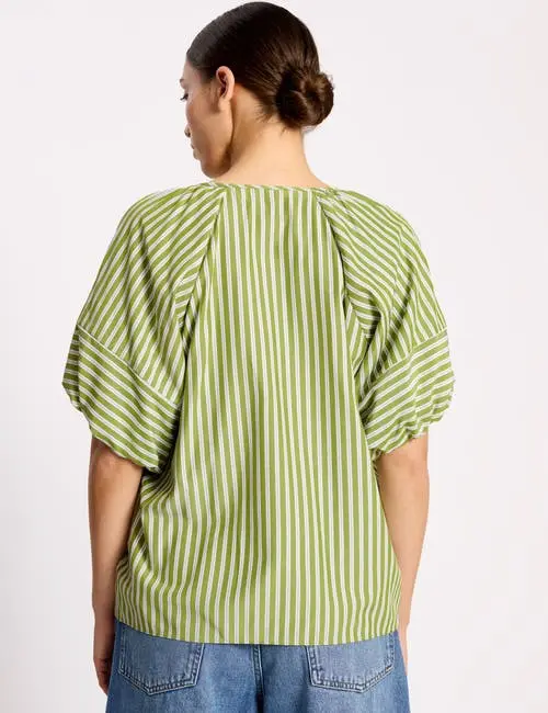 ALBARAY Stripe Lantern Top