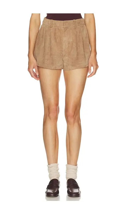 FRAME The Slant Short In Suede - Brown