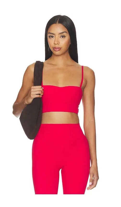 FLEUR DU MAL Laced Up Molded Sports Bra In . Also - Red